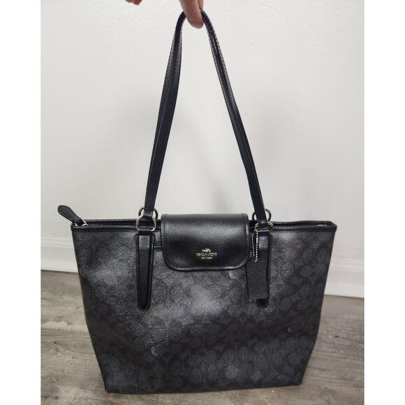 Coach | Bags | Coach Large Ward Tote In Black Signature Print | Poshmark